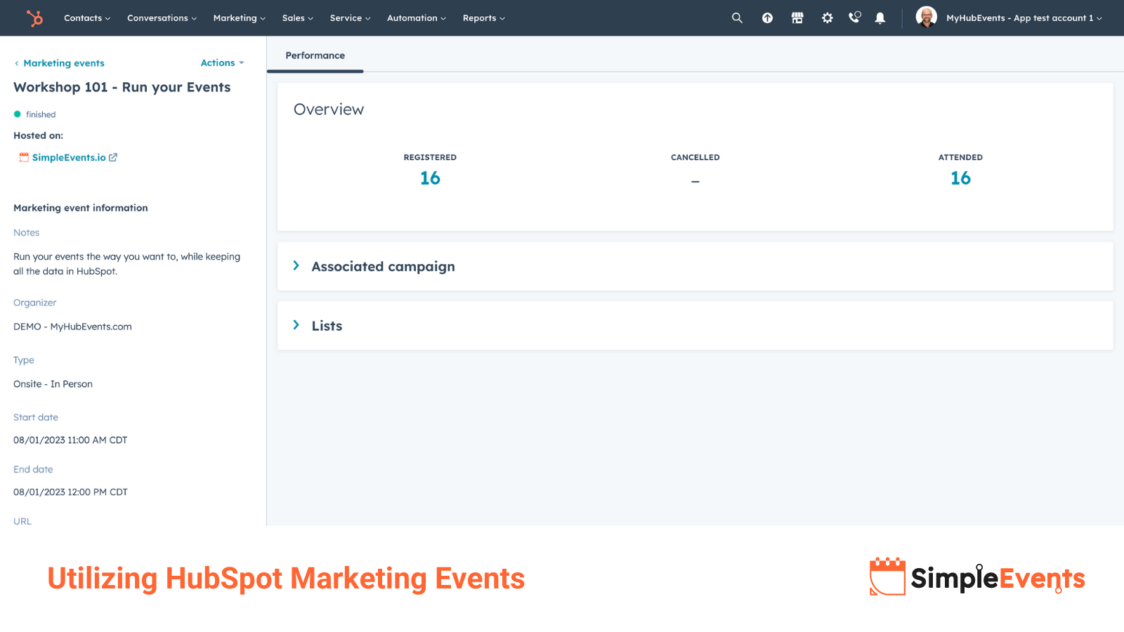 Simple HubSpot Event Management | SimpleEvents.io